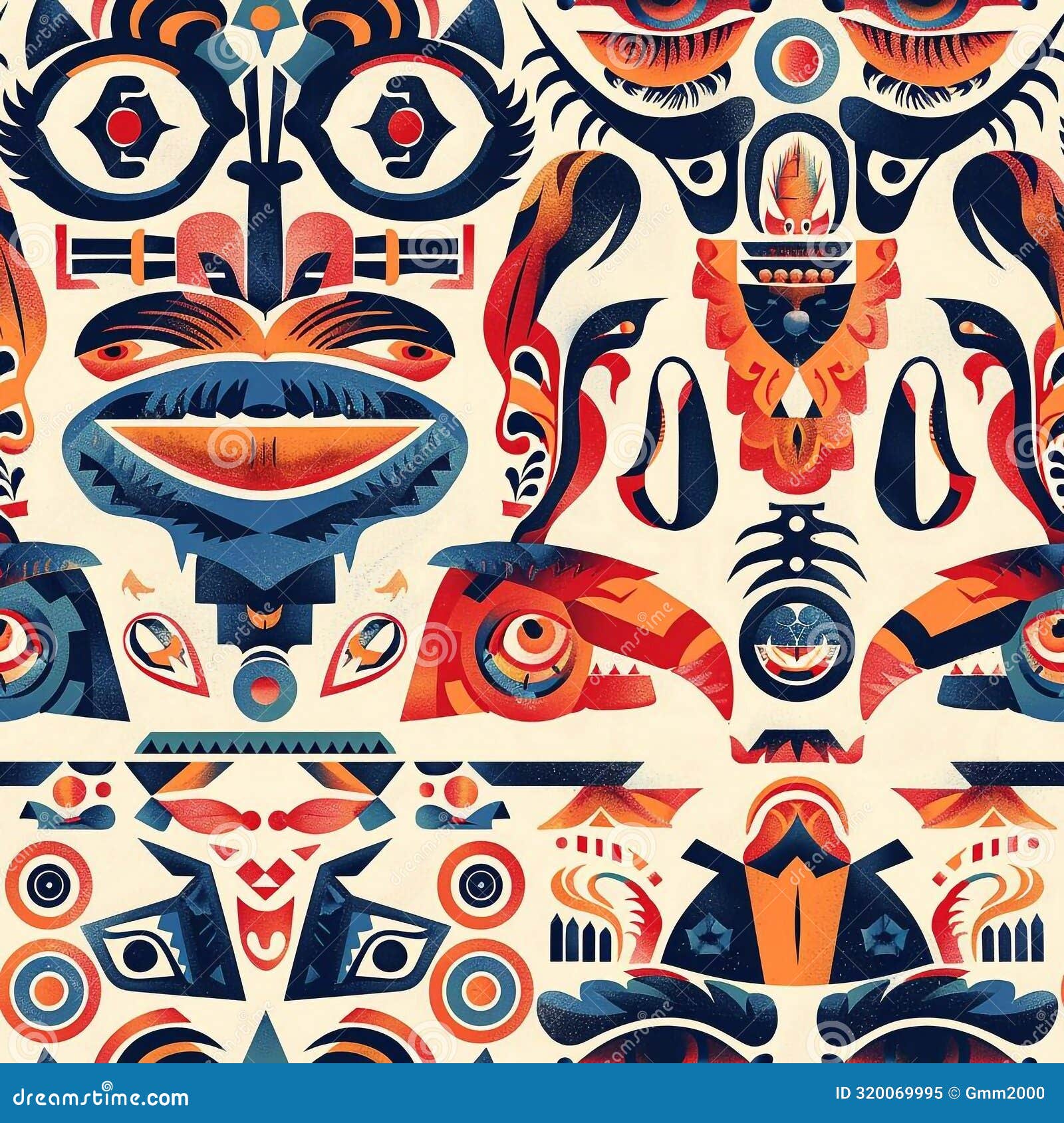 African Native Art Character Design Pattern Seamless Generative Ai Art ...