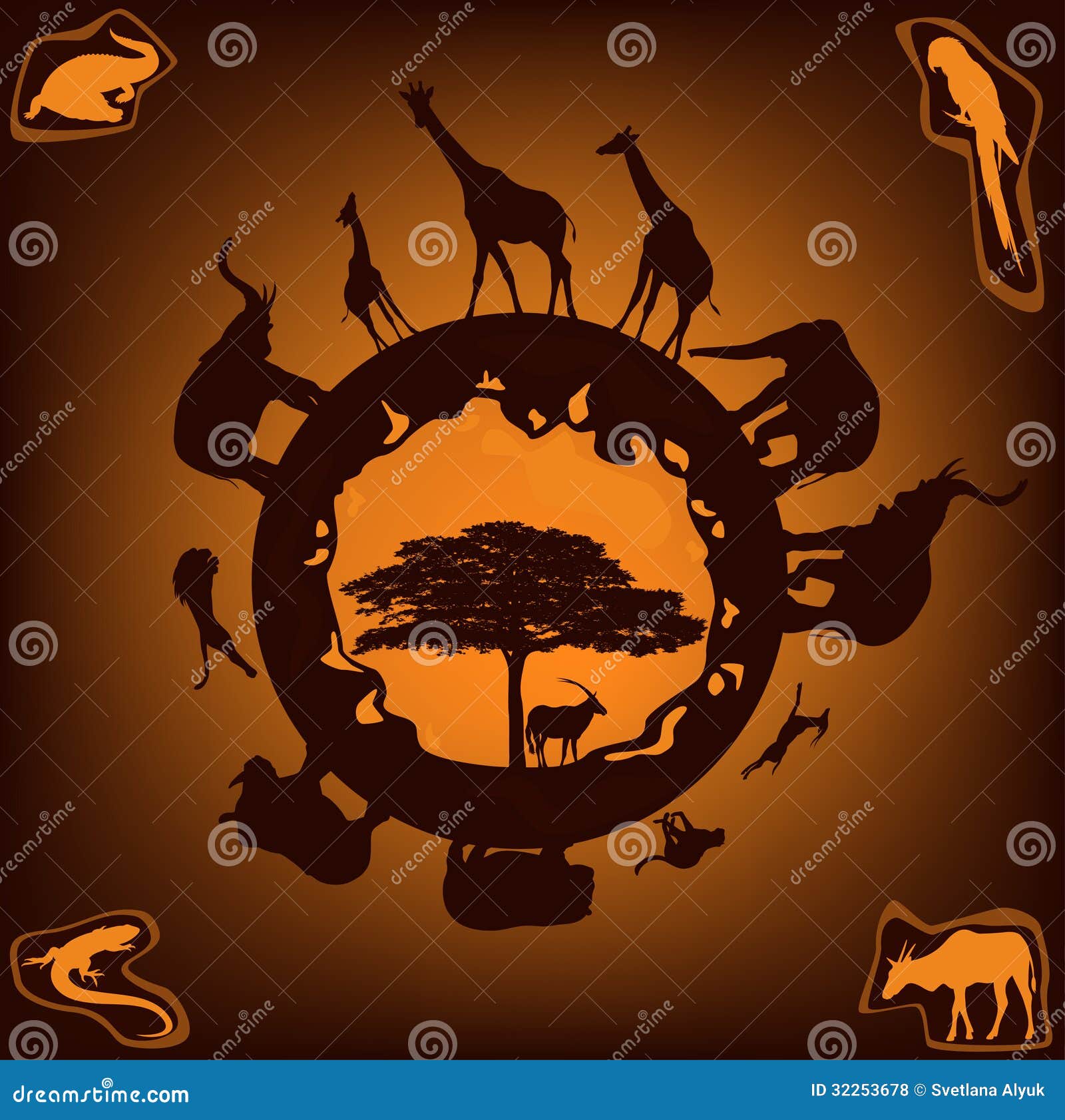 African nature vector stock vector. Illustration of clip - 32253678