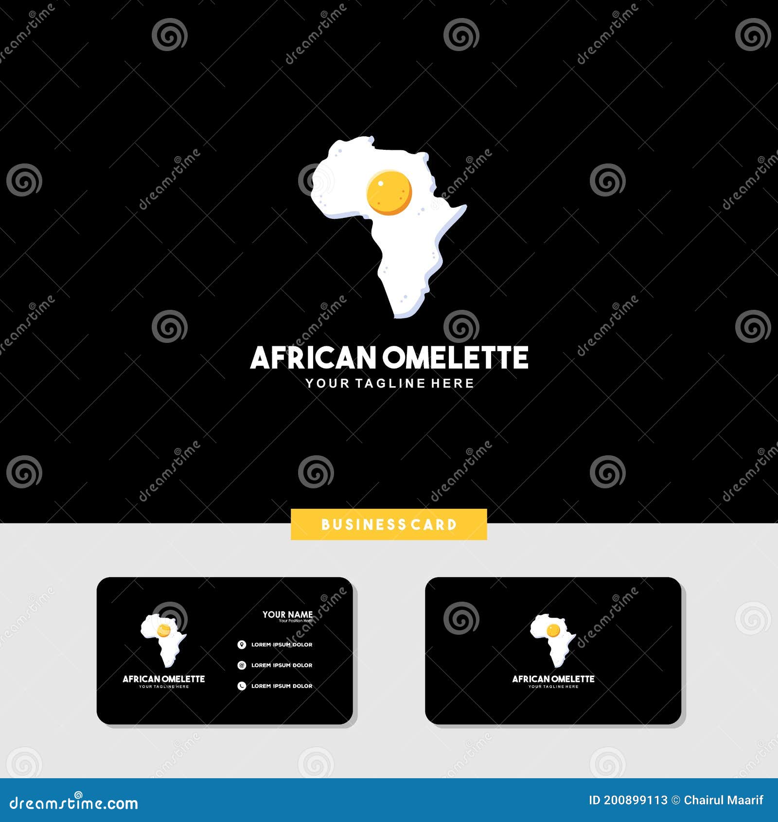 African Omelette Logo with Business Card Stock Vector - Illustration of ...