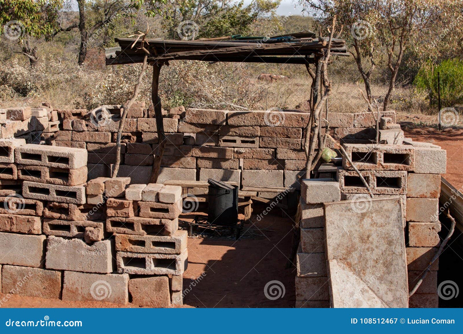 African outdoors kitchen stock image. Image of developing - 108512467
