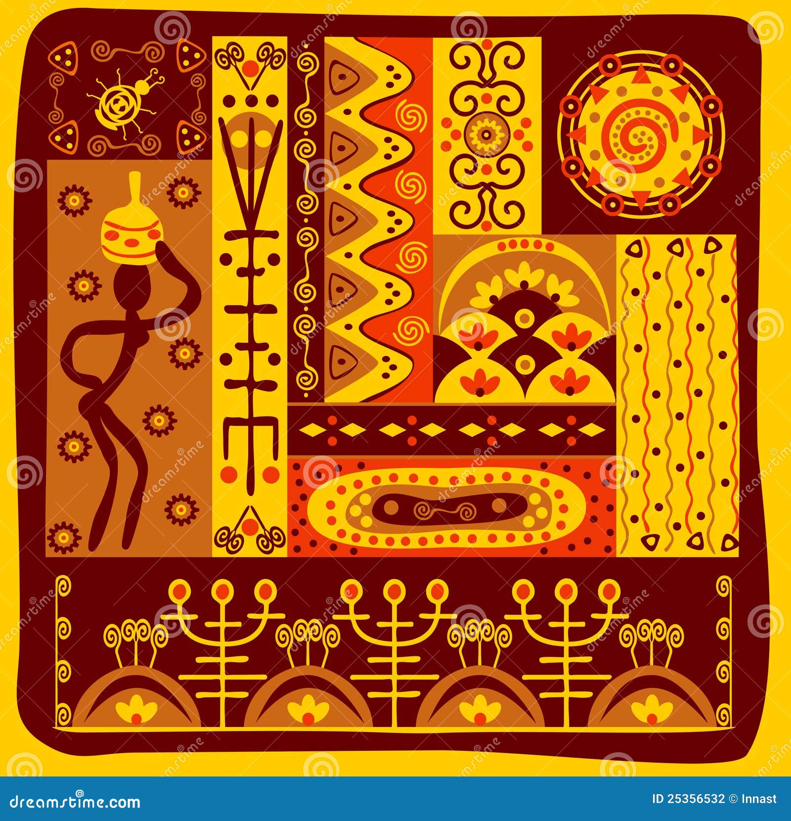African pattern stock illustration. Image of circle, decoration - 25356532