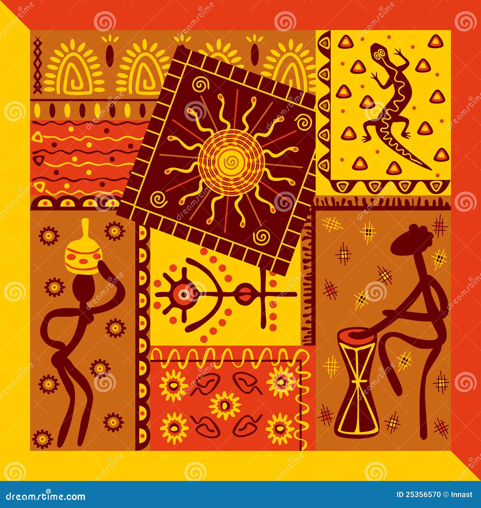 African pattern stock vector. Illustration of colored - 25356570
