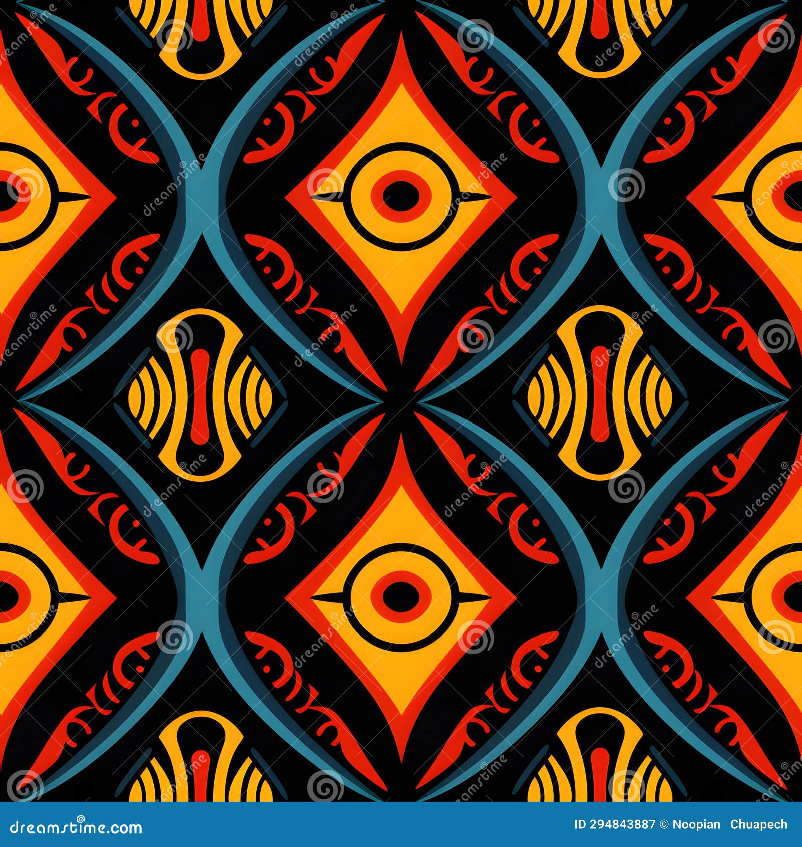 African Pattern Bright and Unusual Symmetrical Vector Graphics by ...