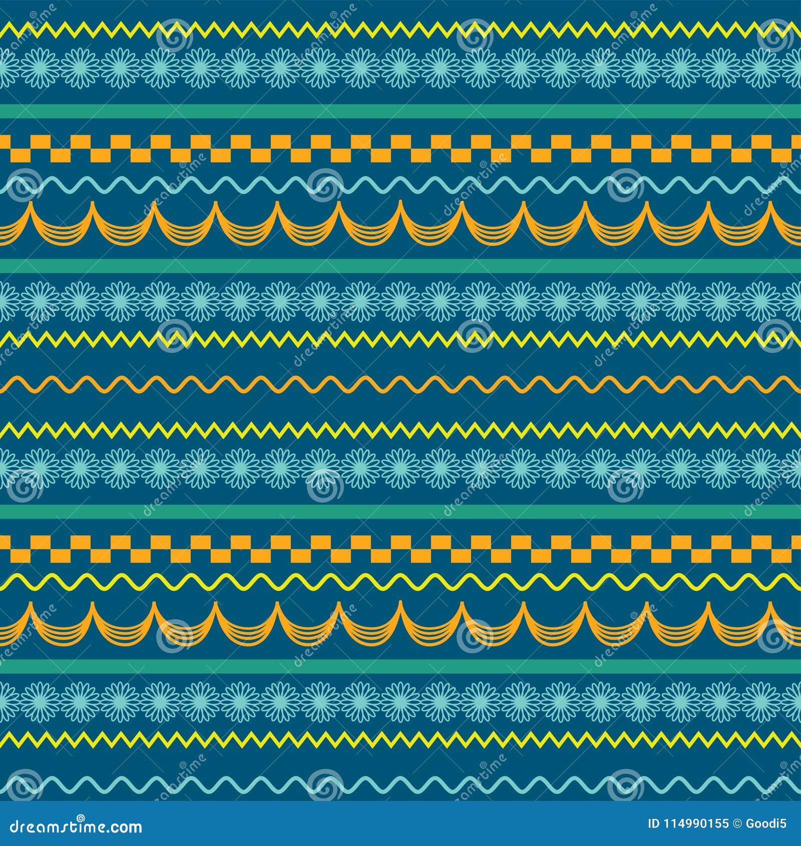 African Pattern Design in Rows Stock Illustration - Illustration of ...