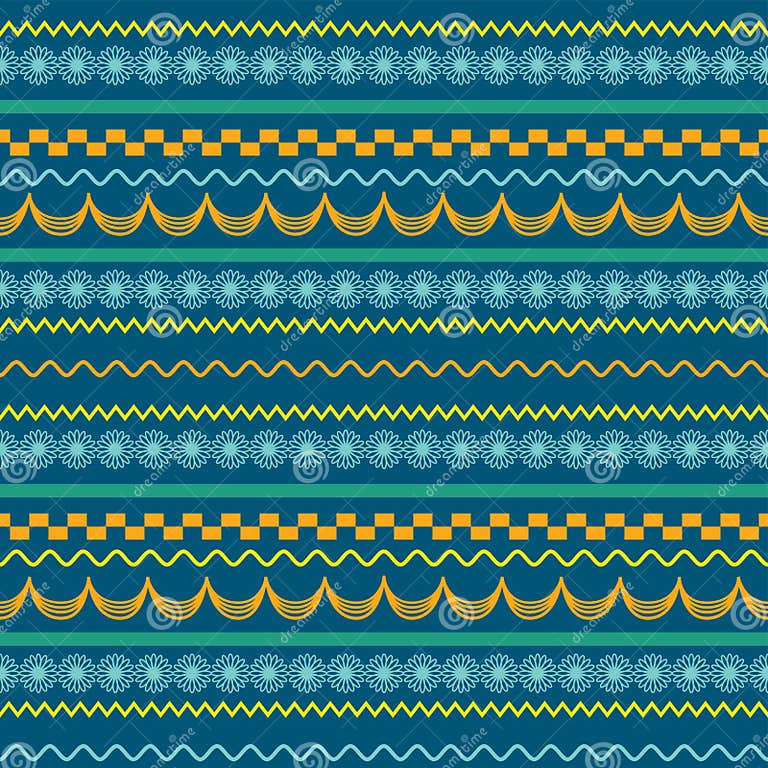 African Pattern Design in Rows Stock Illustration - Illustration of ...
