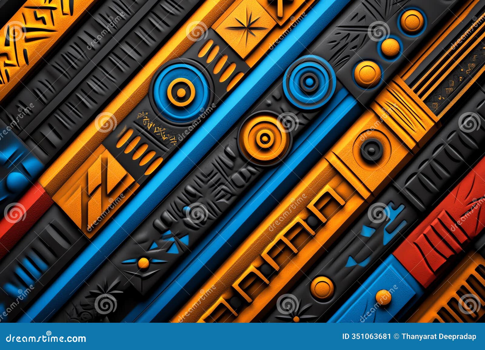African Pattern, Linear Elements, Orderly Progression Symbolize ...