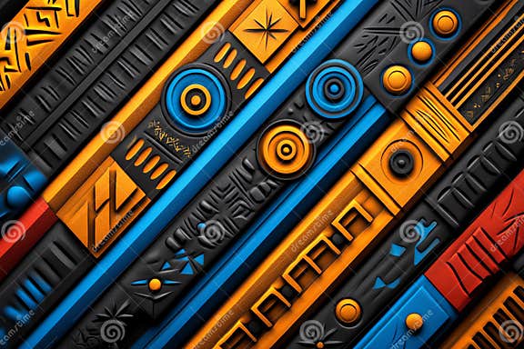 African Pattern, Linear Elements, Orderly Progression Symbolize ...