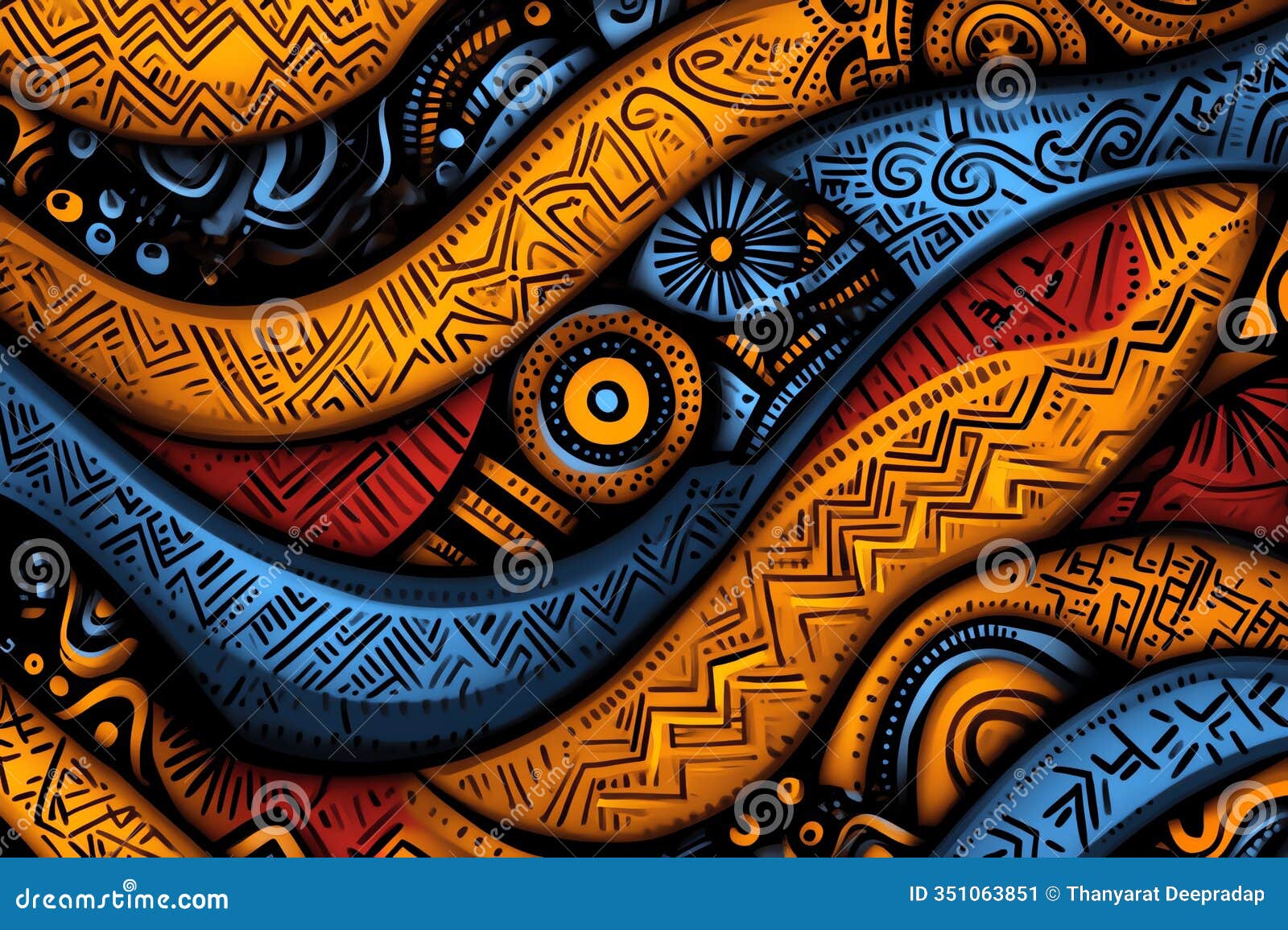 African Pattern, Zigzag Lines, Dynamic Movement Represents the Energy ...