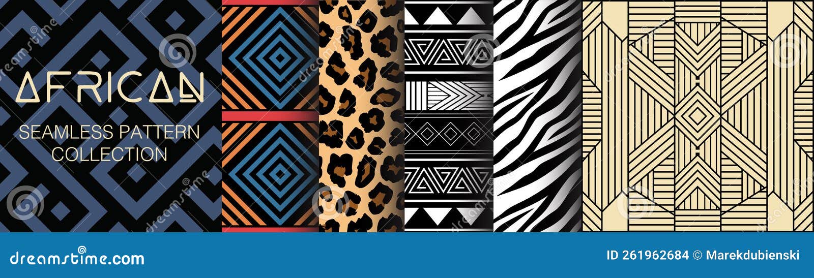 African Collection Of Seamless Patterns. Geometry, Textures And Signs ...