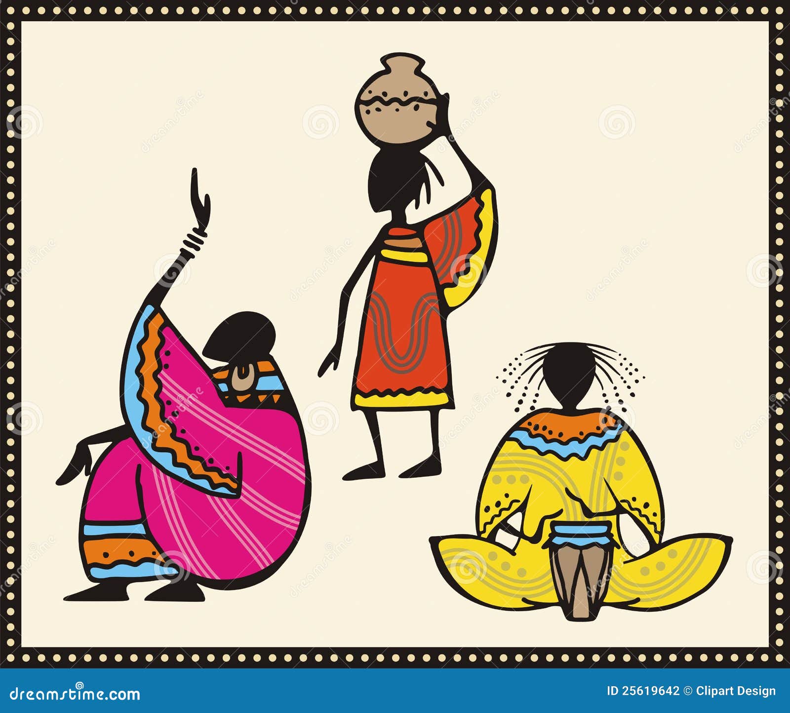 African People. Indigenous South American. Cartoon Vector Illustration ...