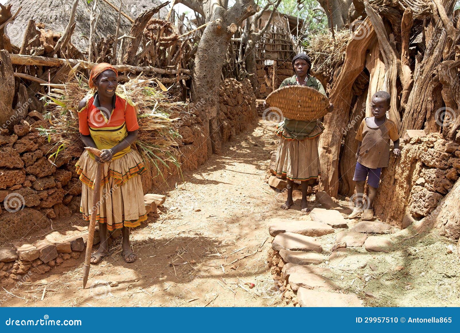 African People at the Village Editorial Image - Image of african ...