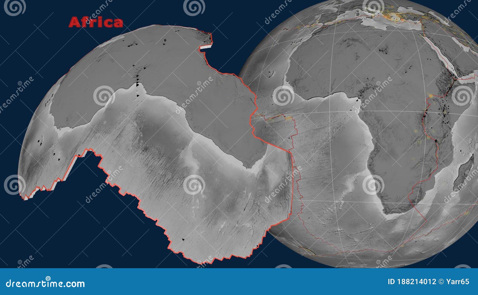 African Plate Described and Presented - Grayscale Stock Illustration ...