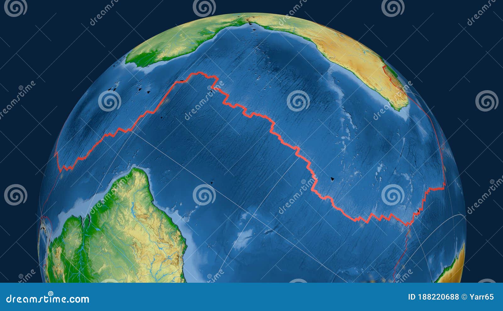 African Plate Outlined - Physical Stock Illustration - Illustration of ...