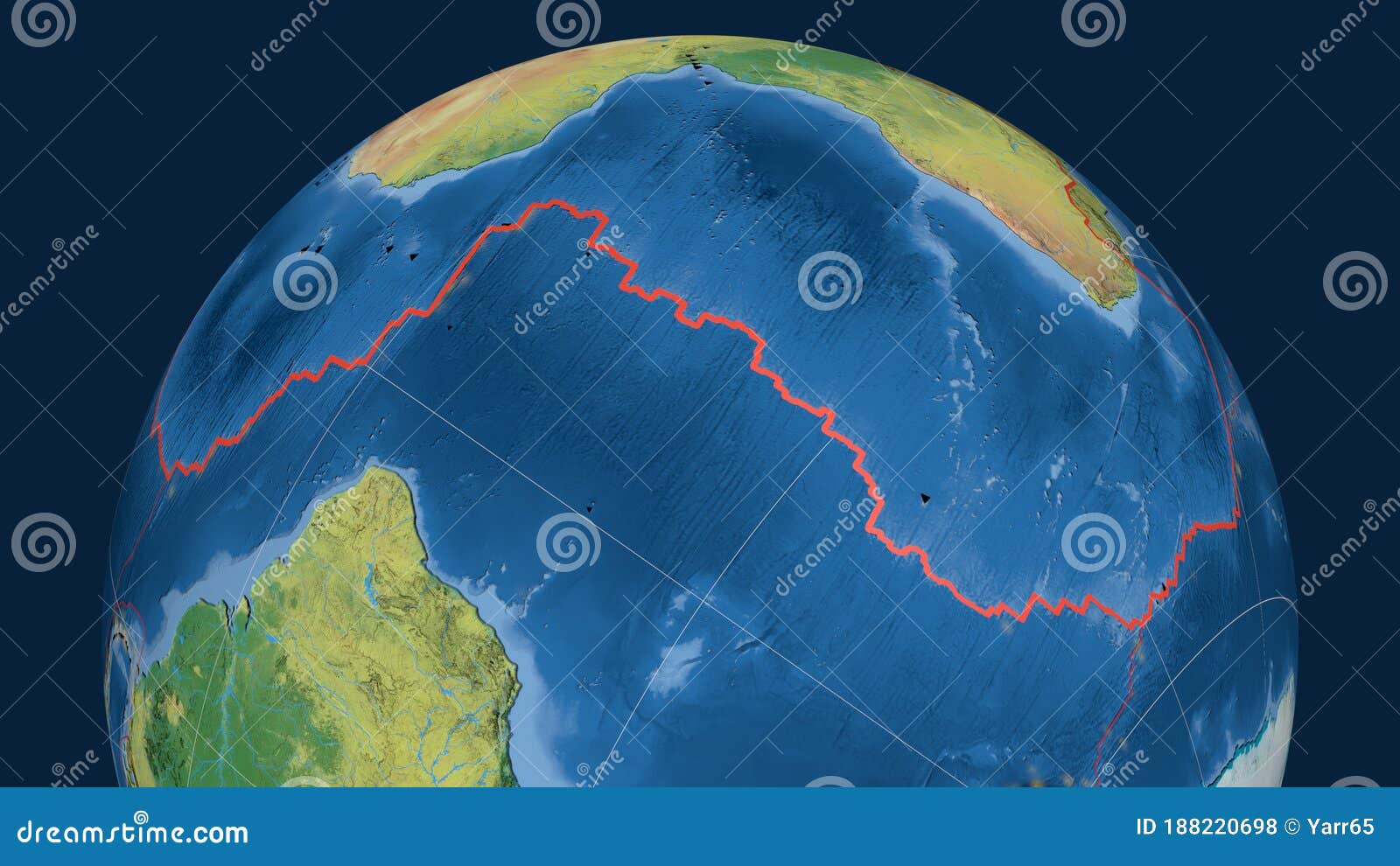African Plate Outlined - Topographic Stock Illustration - Illustration ...