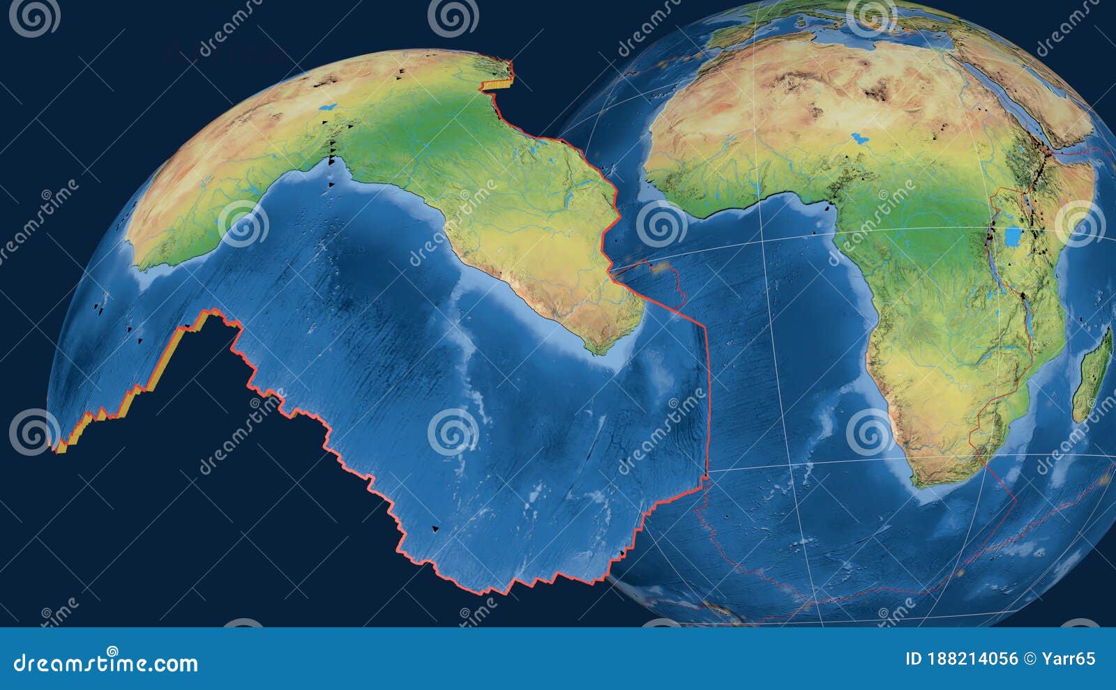 African Plate Presented - Natural Earth Stock Illustration ...