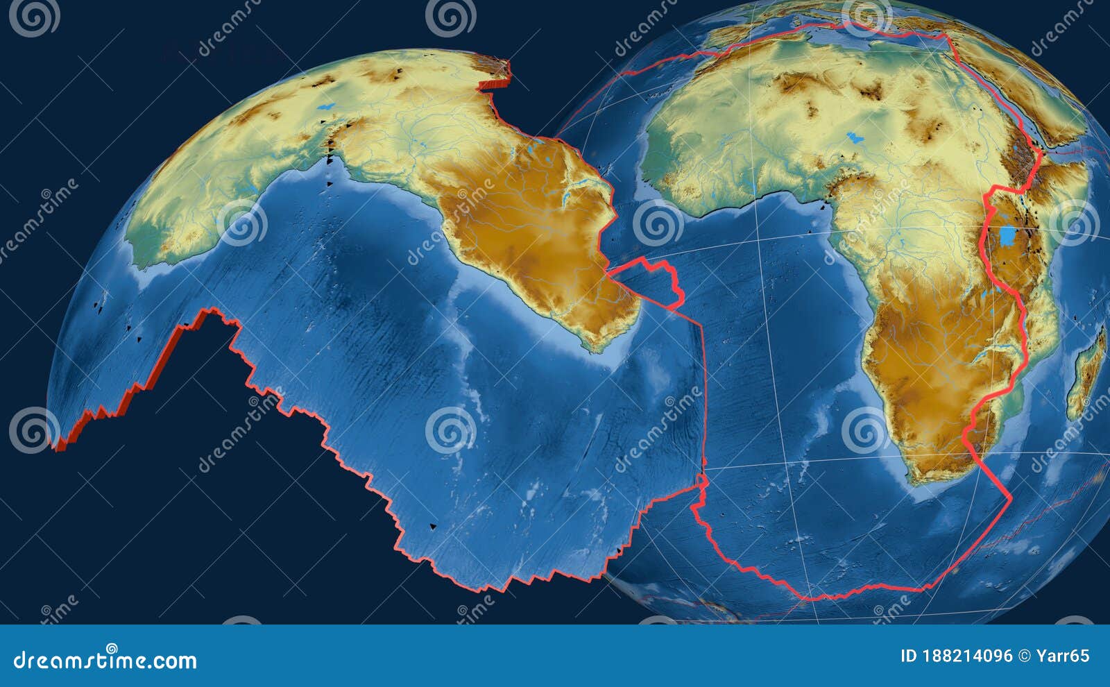 African Plate Presented - Relief Stock Illustration - Illustration of ...