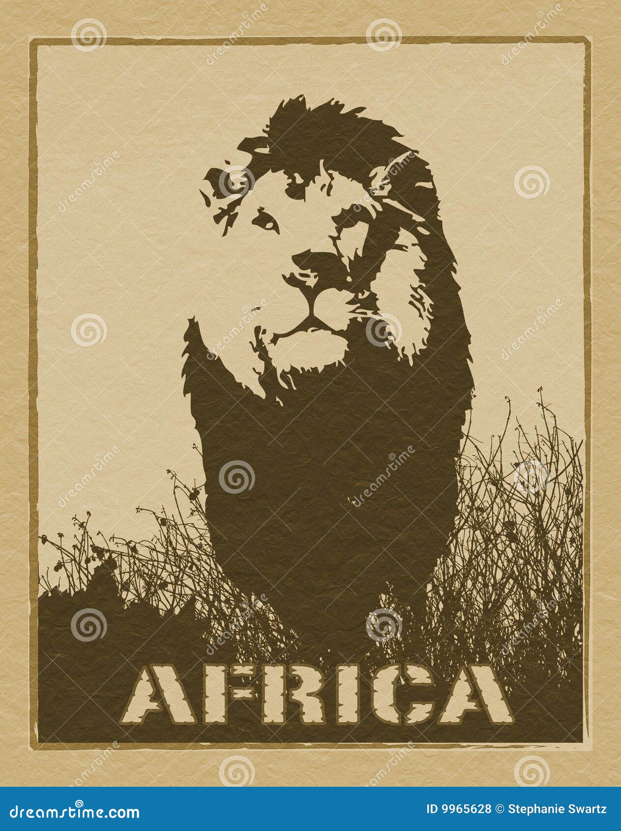 African poster stock photo. Image of feline, landscape - 9965628