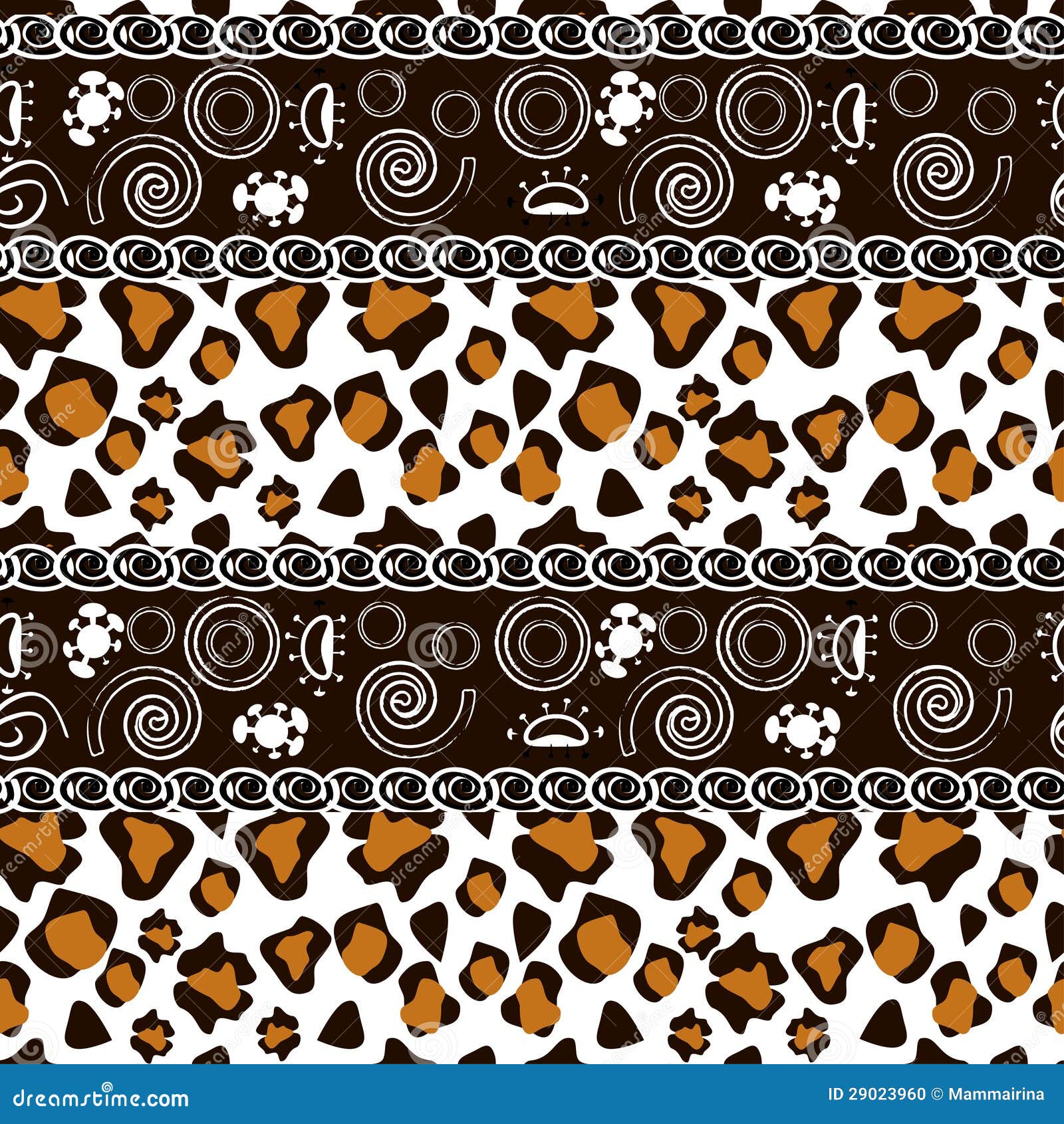 African Print with Cheetah Skin Pattern Stock Vector - Illustration of ...