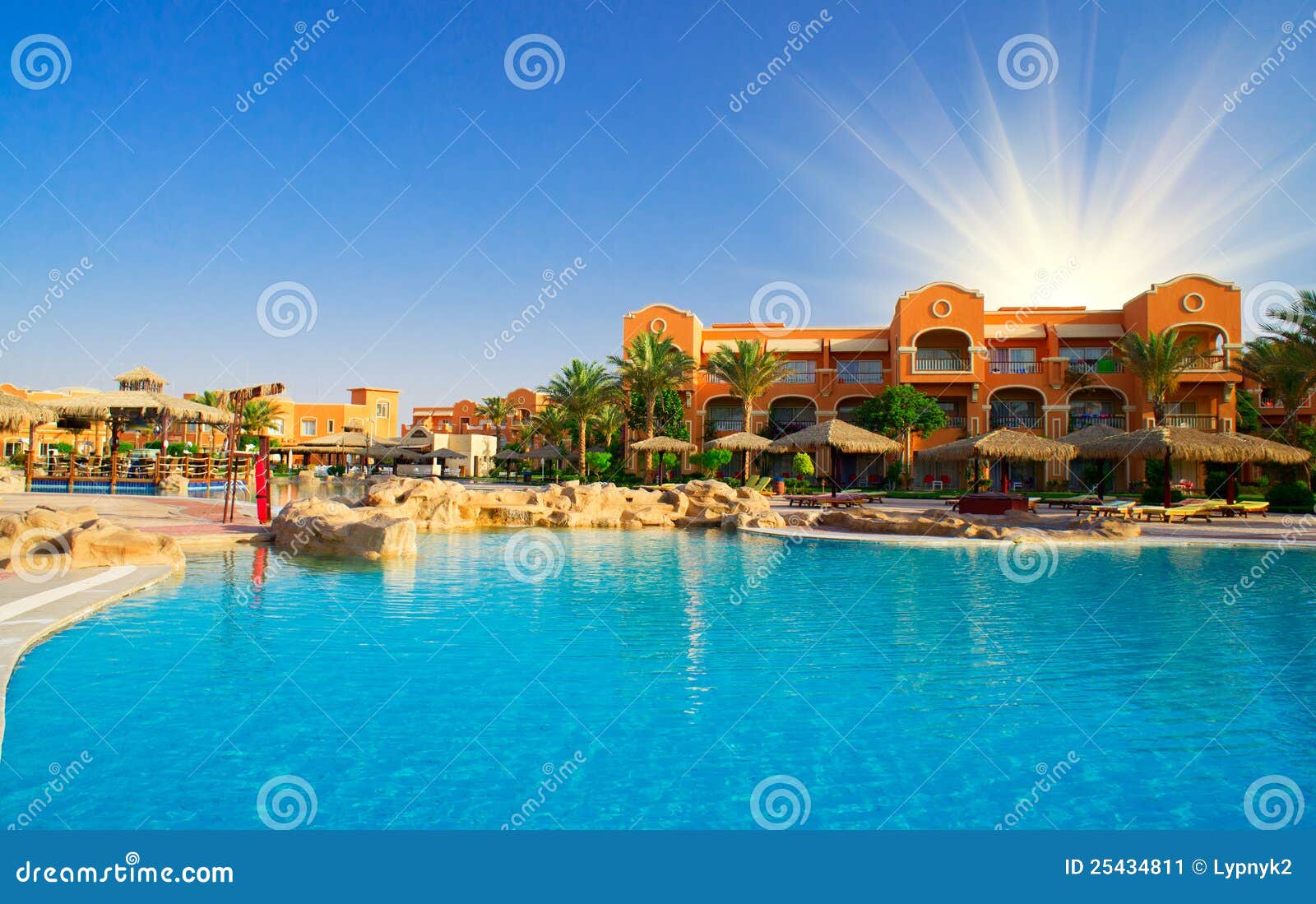 African Resort, Swimming Pool. Stock Image - Image of chair, braided ...