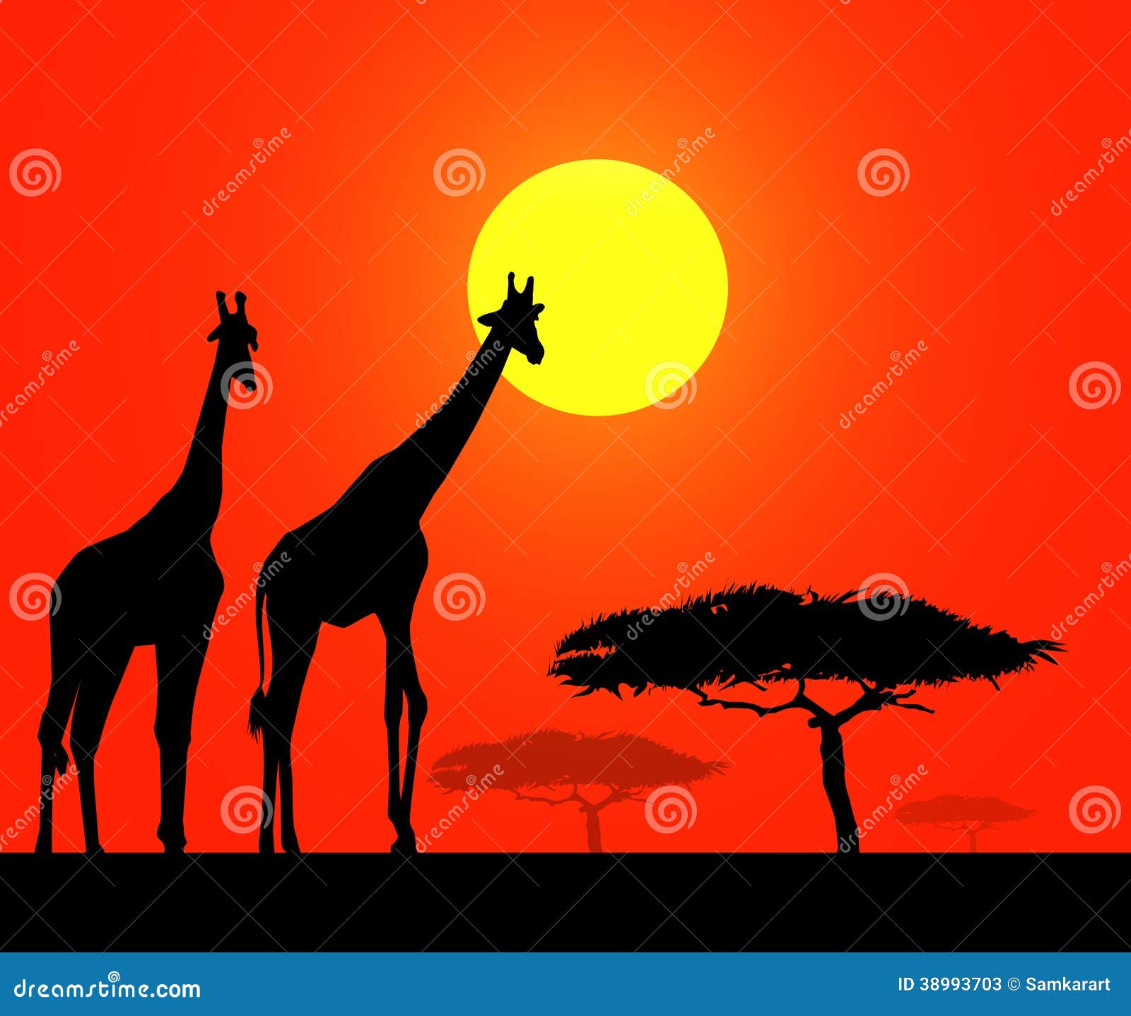 African Safari at Morning-vector Stock Vector - Illustration of african ...