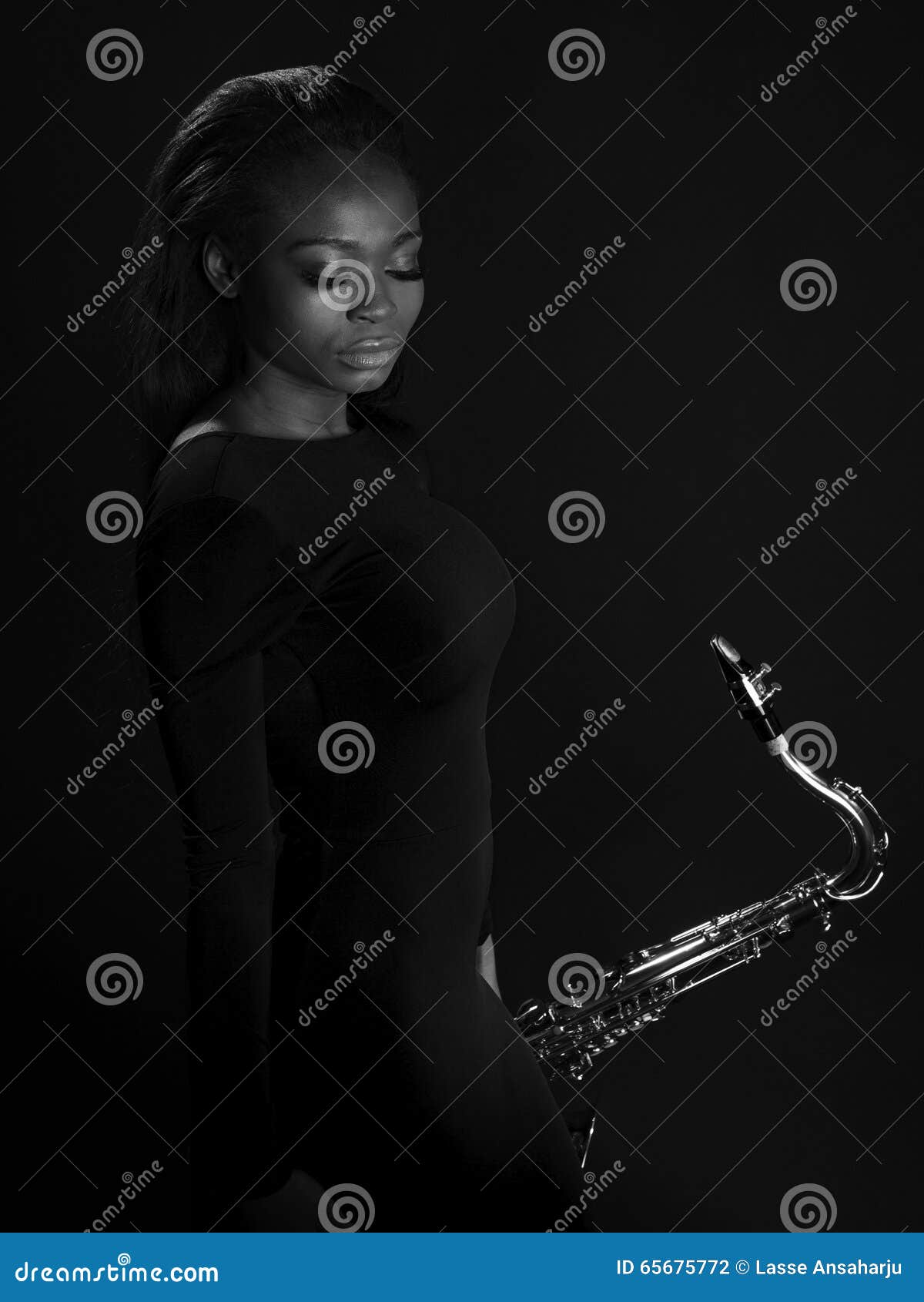African Sax Lady stock photo. Image of woman, music, attractive - 65675772