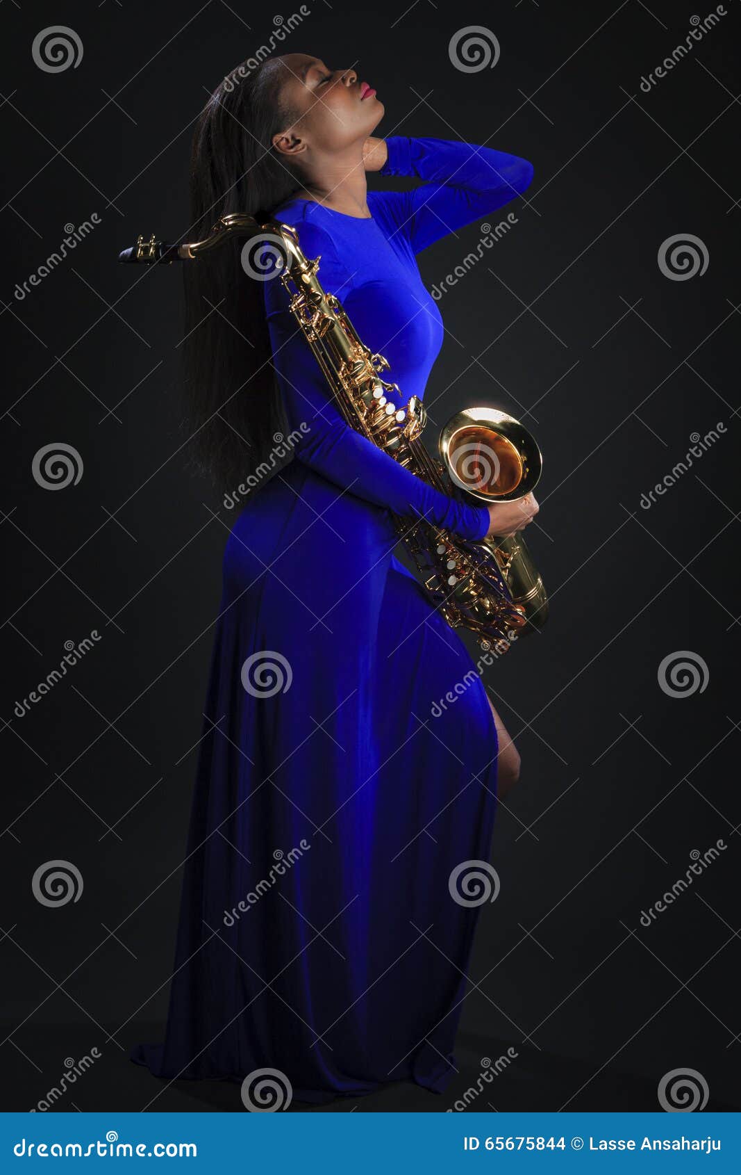 African Sax Lady stock photo. Image of black, studio - 65675844