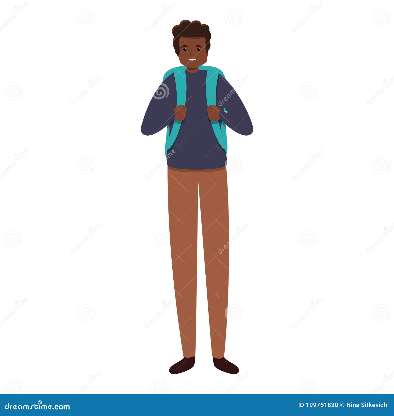 African School Boy Icon, Cartoon Style Stock Vector - Illustration of ...