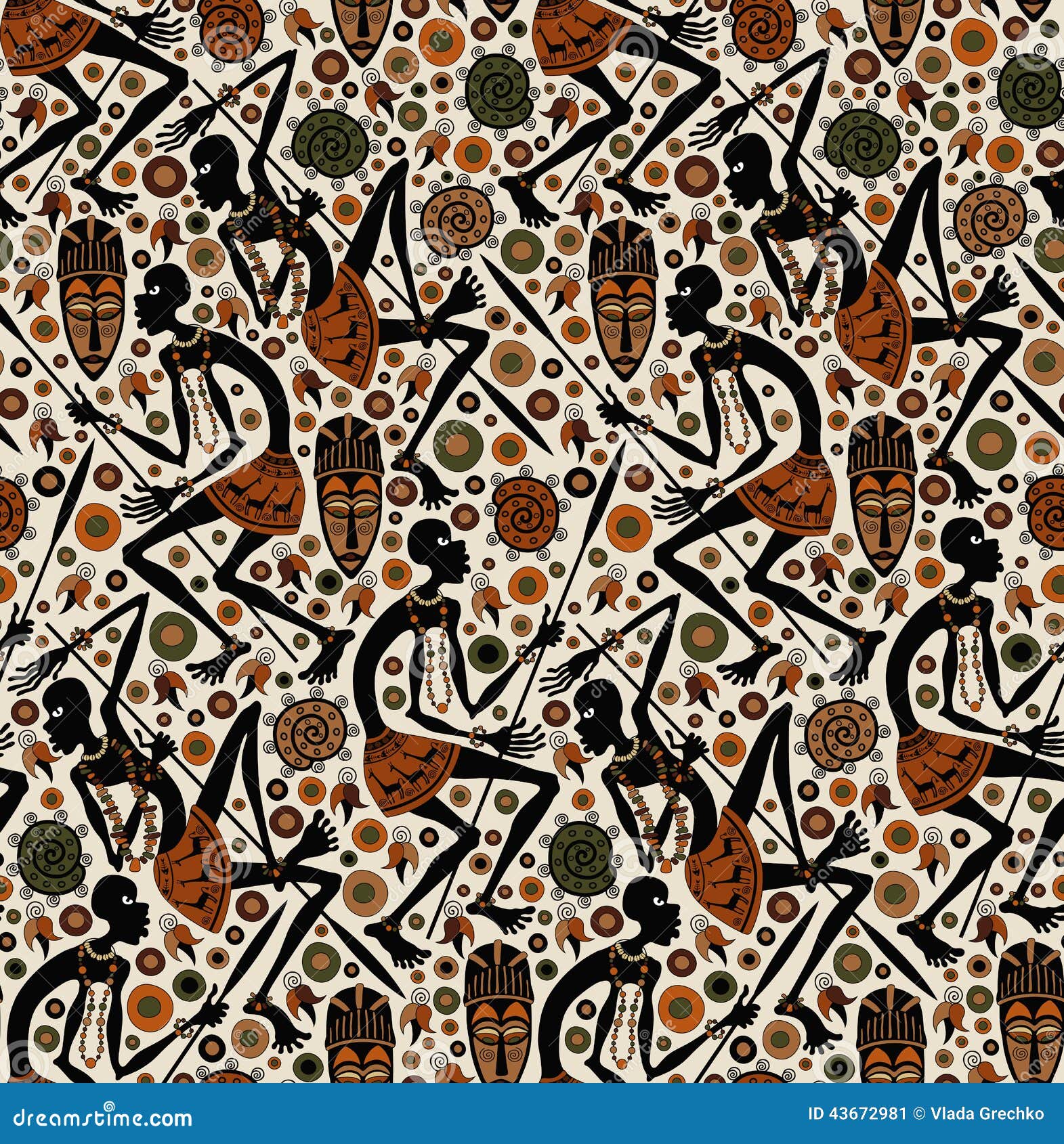 African Seamless Background Stock Vector - Illustration of illustration ...