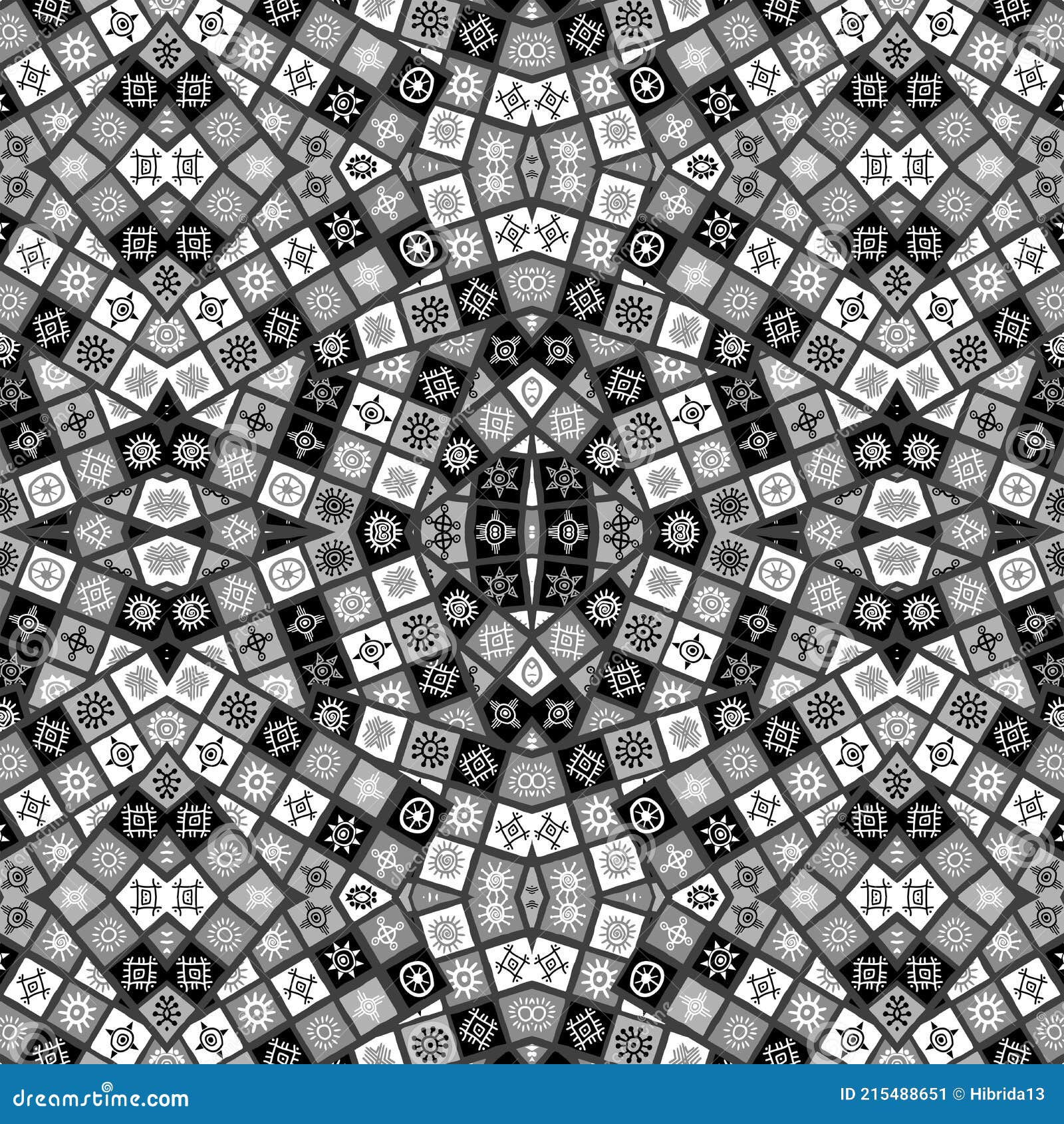 African Seamless Geometrical Pattern with Sun Symbols Stock Vector ...