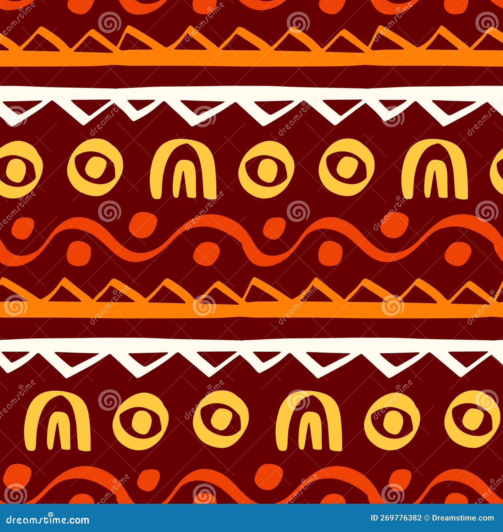 African Seamless Pattern. Ethnic Geometric Background Texture Stock ...