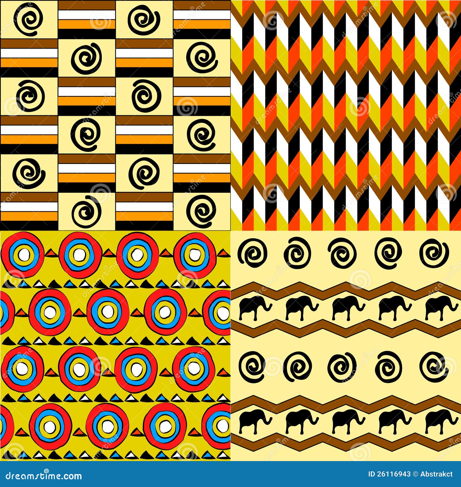 African seamless patterns stock vector. Illustration of circle - 26116943