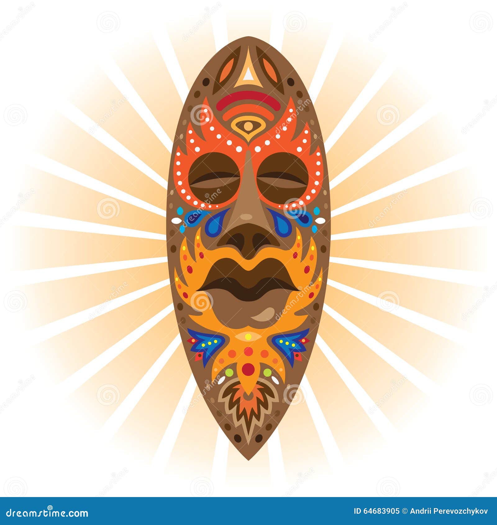 African Shaman Ritual Masks Cartoon Vector | CartoonDealer.com #64683905