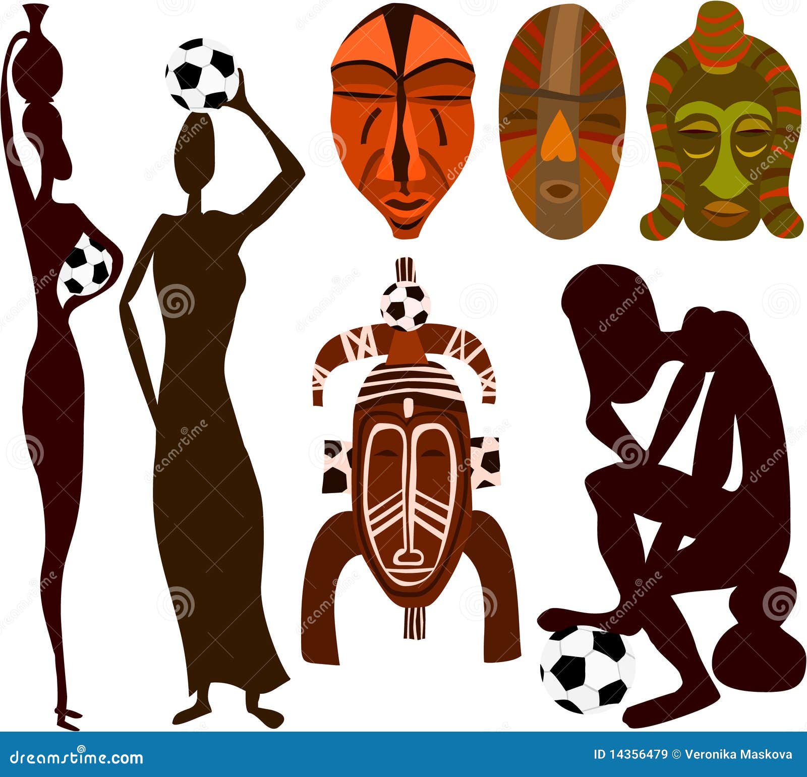 African soccer fans stock vector. Illustration of ethnic - 14356479