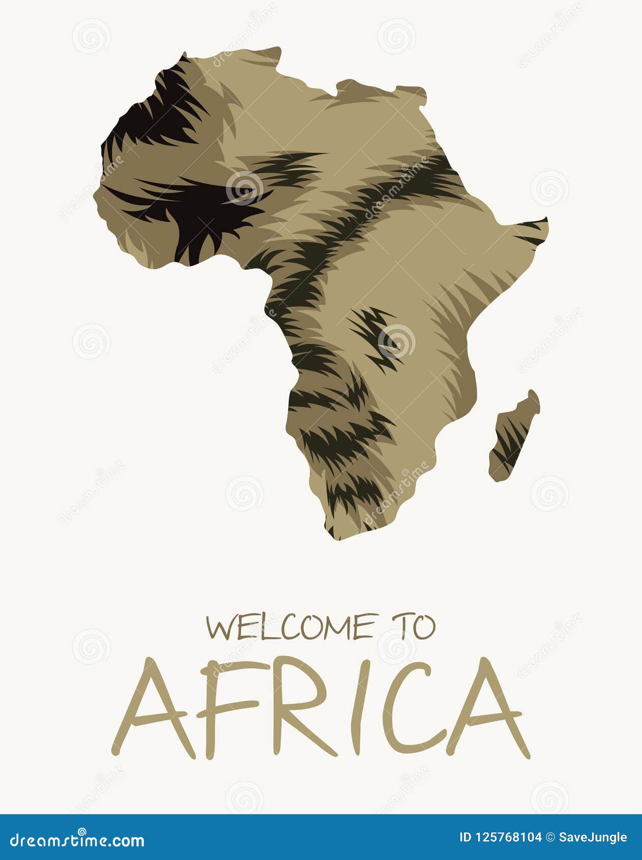 African Striped Hyena Map Illustration Stock Vector - Illustration of ...
