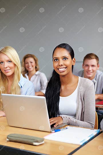 African Student with Computer Stock Photo - Image of school, exam: 21284250