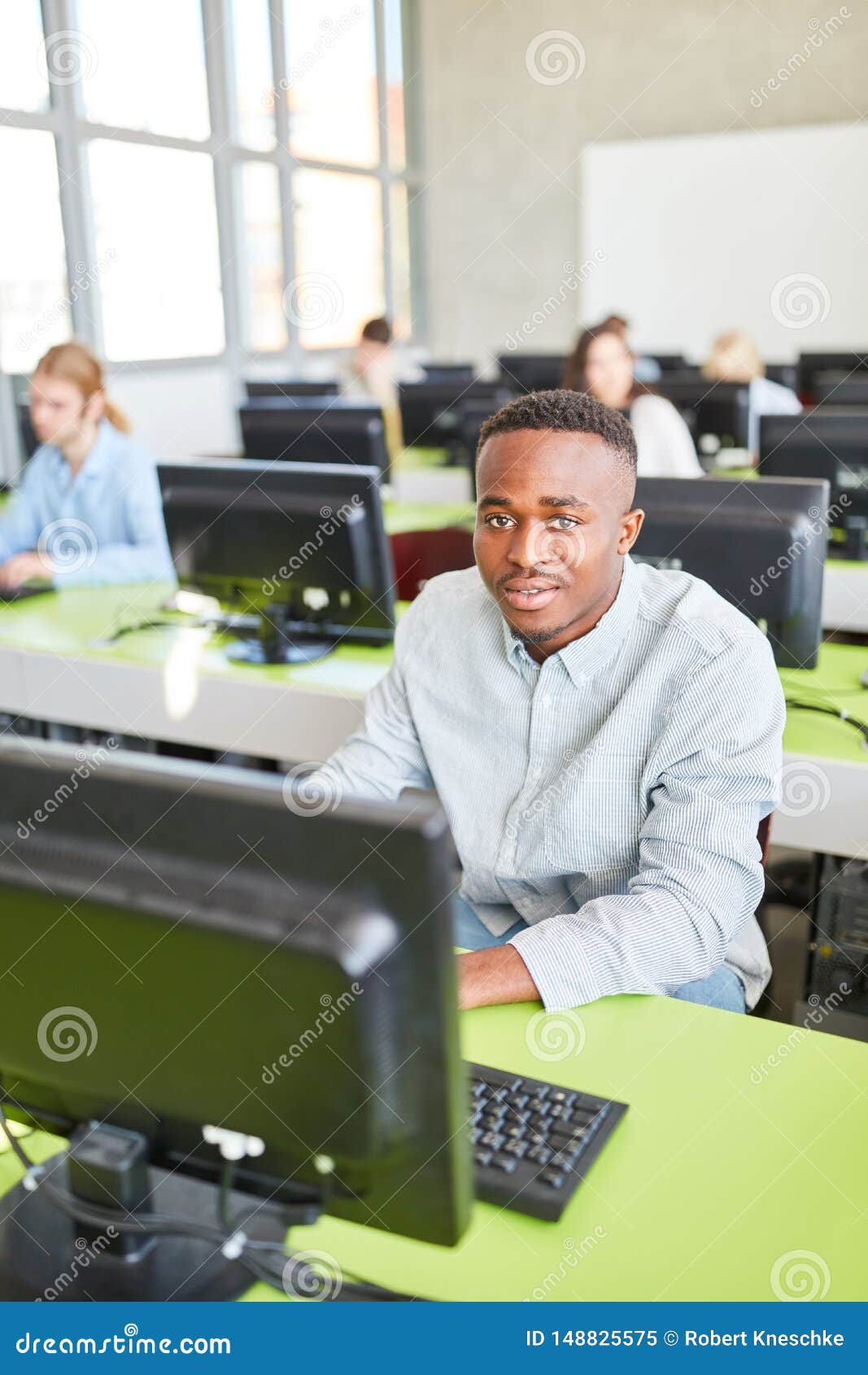 African Student in Computer Training Stock Image - Image of students ...