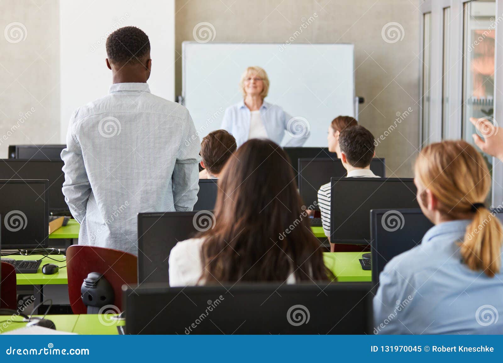 African Student Participate in Class Stock Image - Image of classroom ...