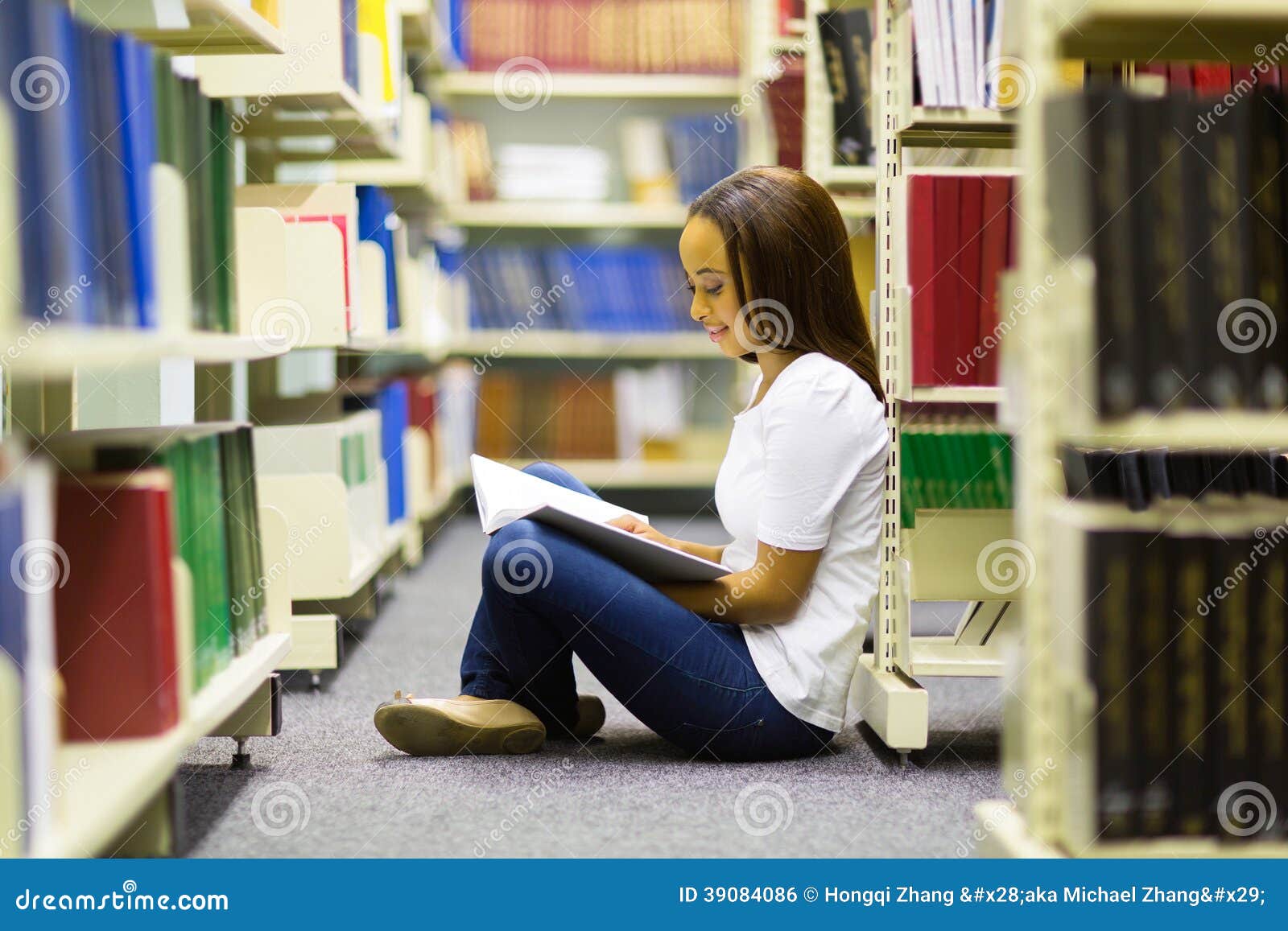 African Student Reading Book Stock Photo - Image of casual, afro: 39084086