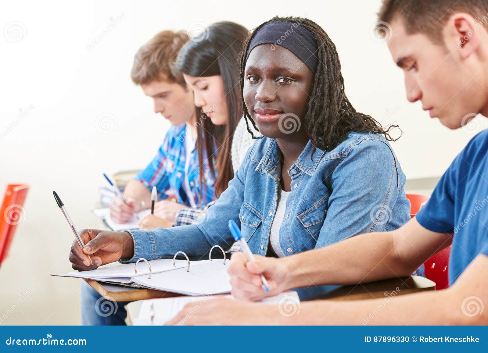 African Student Taking a Test Stock Photo - Image of university, women ...