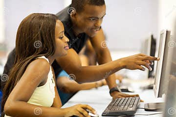 African students computer stock image. Image of cheerful - 29039485