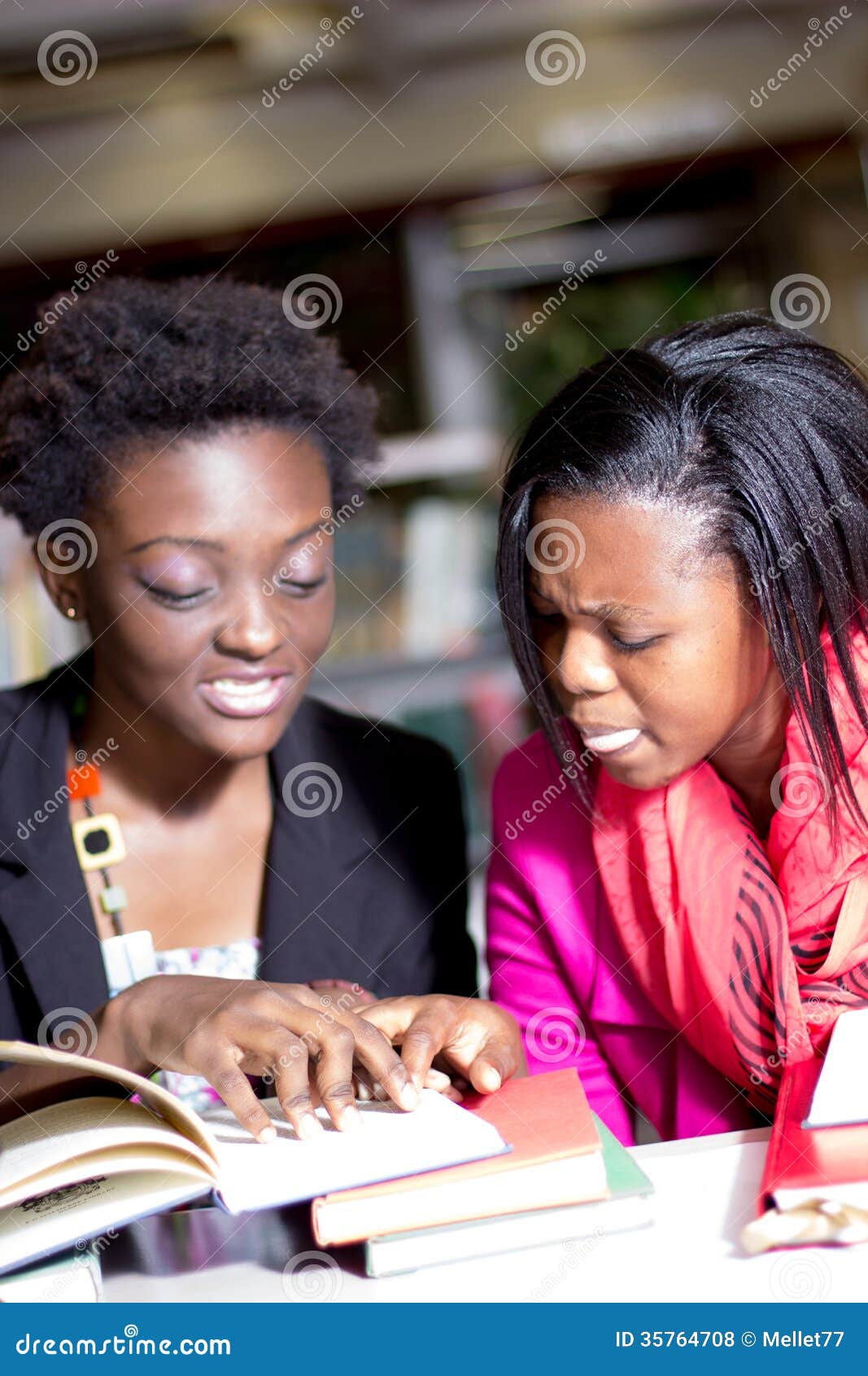 African Students Discussing Assignment Project Stock Photo - Image of ...