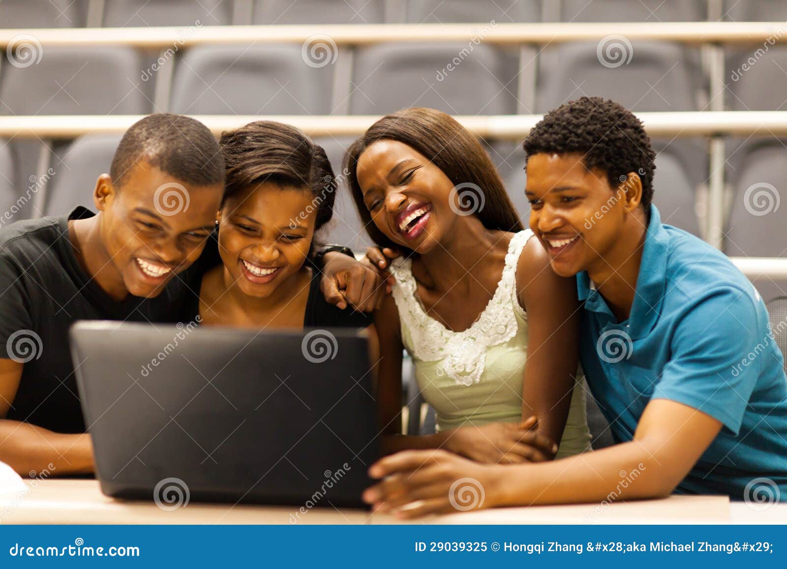African students laptop stock image. Image of class, girls - 29039325