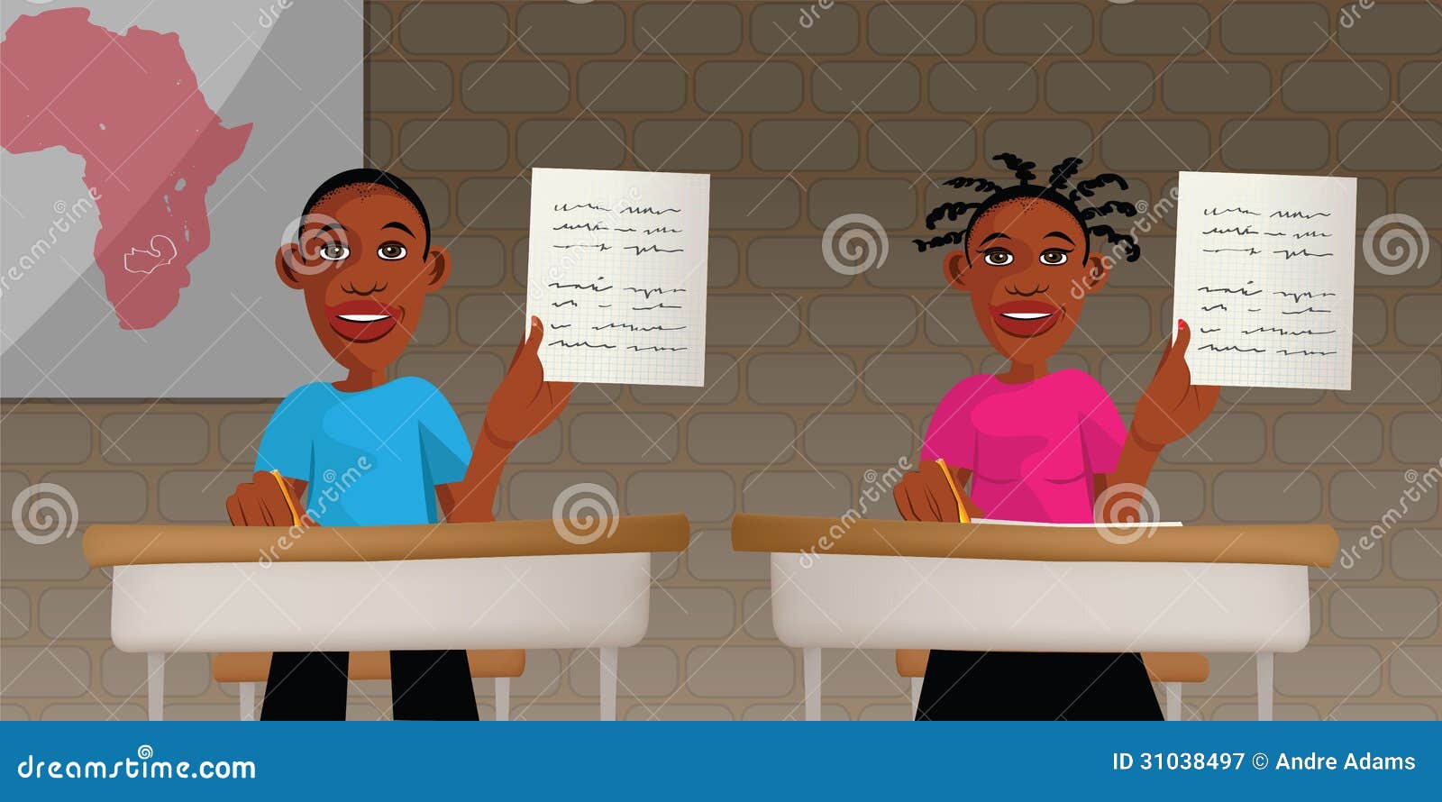 African students at school stock vector. Illustration of vector - 31038497