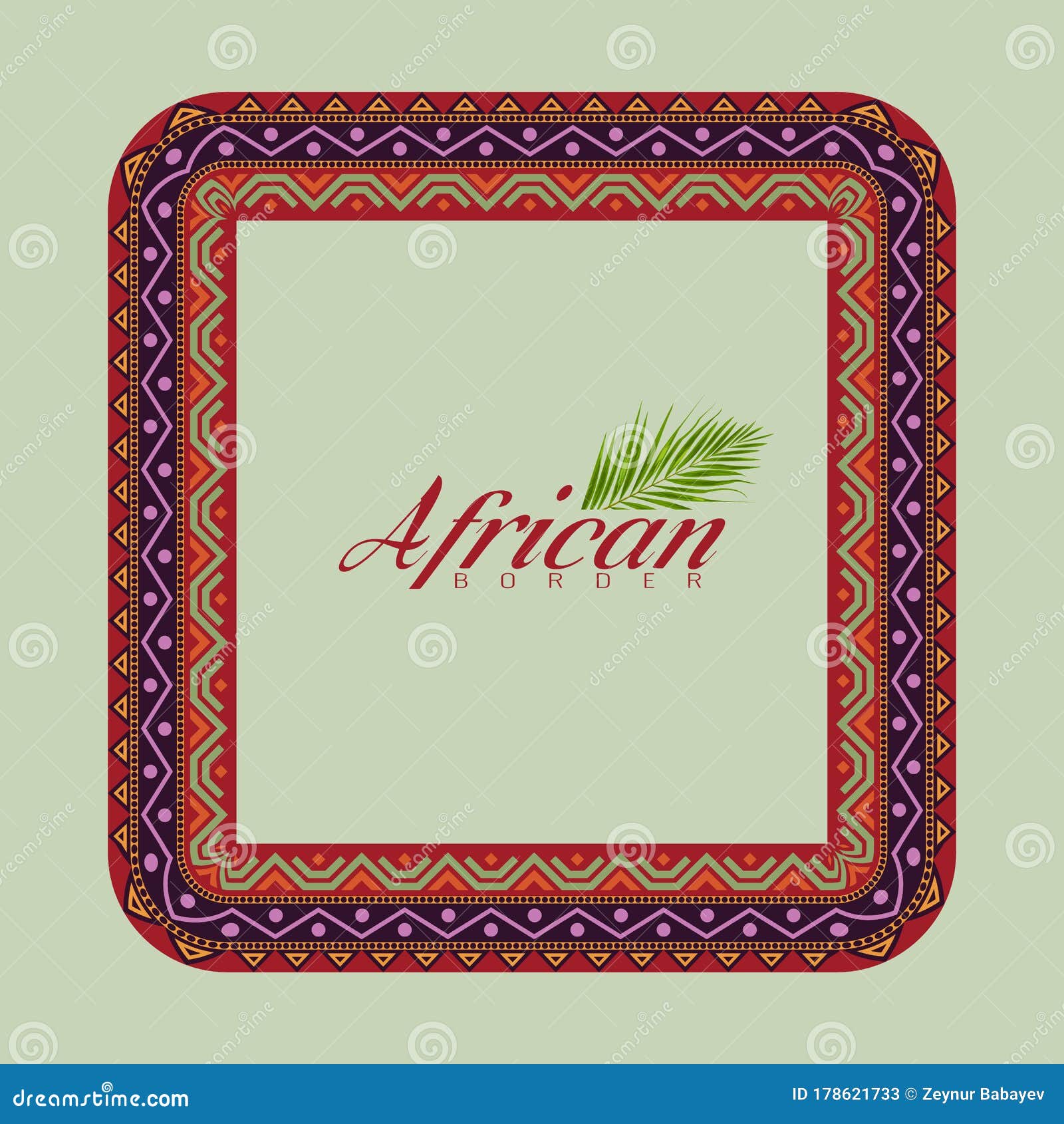 African Style Frame Border with Copyspace for Your Design. Vector ...