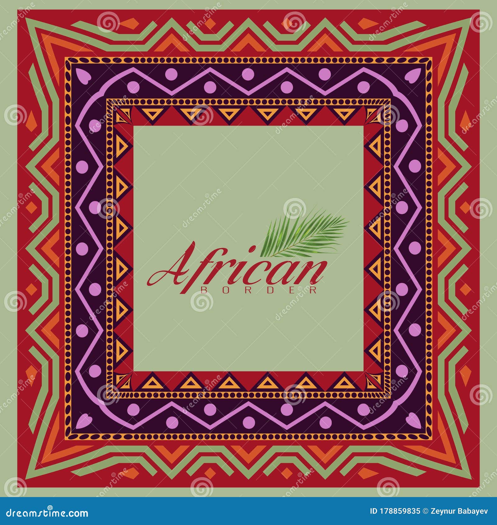 African Style Frame Border with Copyspace for Your Design. Vector ...