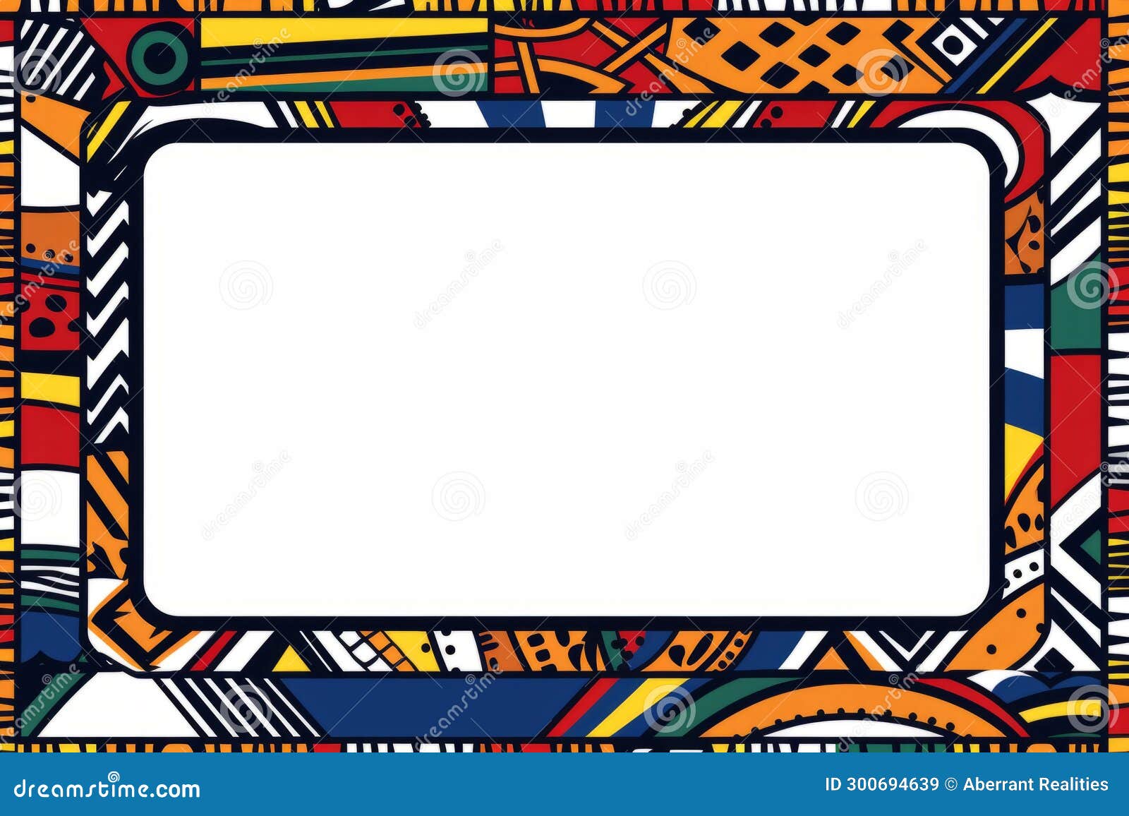 An African Style Frame with a Colorful Pattern on it Stock Illustration ...