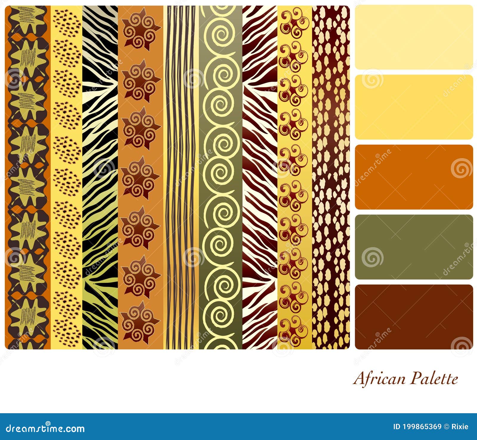 African Patterns Colour Palette Stock Vector - Illustration of cmyk ...