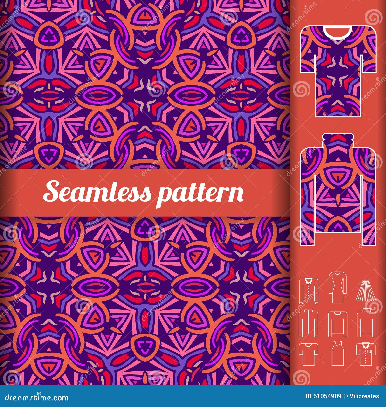 African Style Seamless Pattern with Examples of Usage. Repeating Stock ...