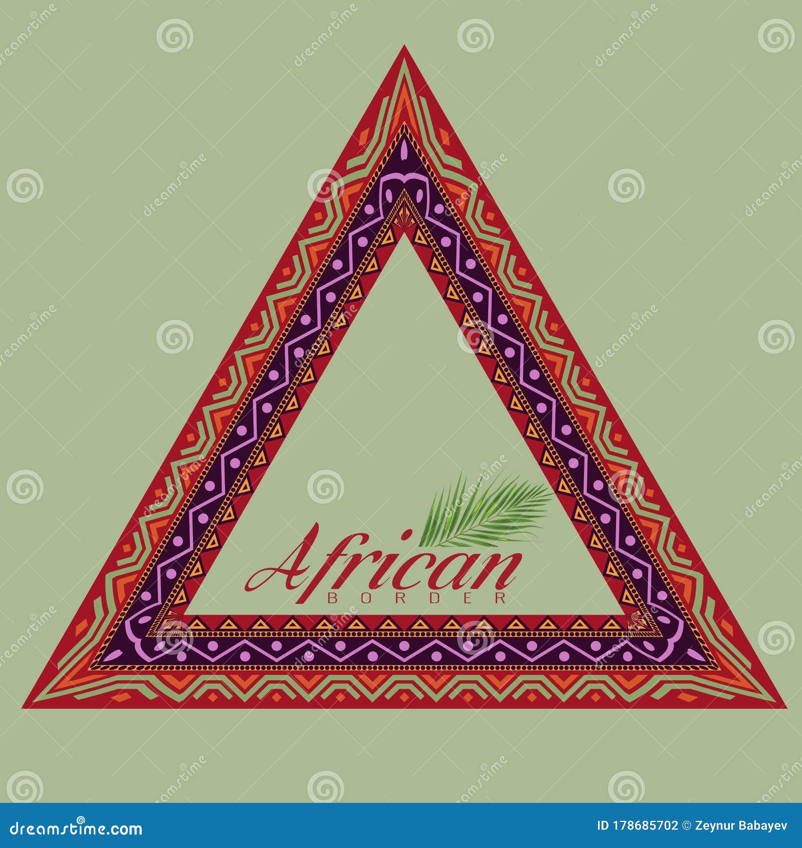African Style Triangle Frame Border with Copyspace for Your Design ...