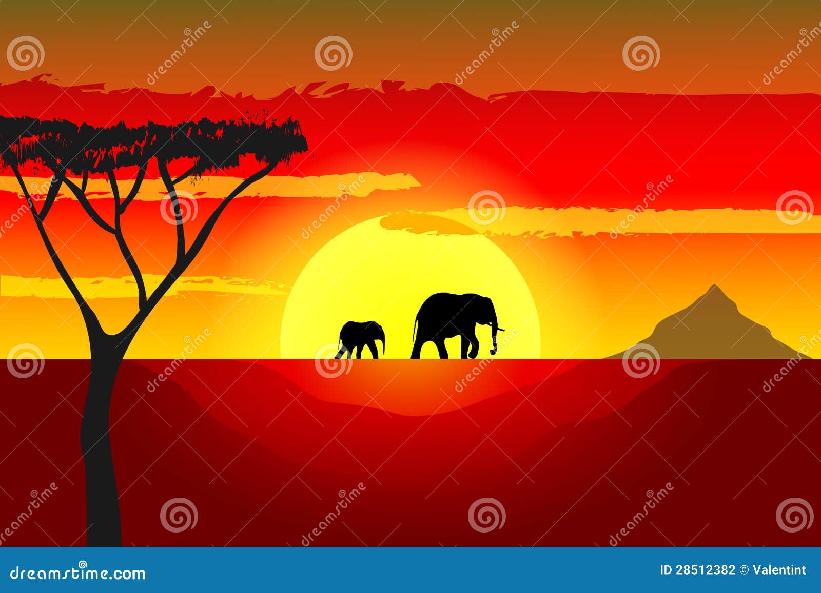 African sunset stock illustration. Illustration of african - 28512382